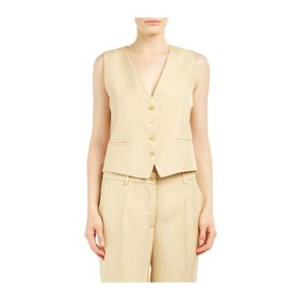 P.A.R.O.S.H. P.a.r.o.s.h., Femme, Vestes, Beige, Taille: 40 FR Gilet Court