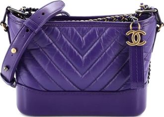 Chanel Gabrielle Hobo Chevron Aged Calfskin Small crossbody bag - Violet