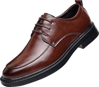 Generic Chaussures de mariage formelles pour homme vintage sans lacets, mocassins &agrave; enfiler en cuir &agrave; bout uni, chaussures &agrave; talon bloc antid&eacute;rapantes, chauss