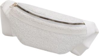 PartyKindom Pl&uuml;sch Bauchtasche Damen Wei&szlig; Verstellbar H&uuml;fttasche f&uuml;r Sport Reisen mit Schultergurt Modische G&uuml;rteltasche f&uuml;r Freizeit und Studenten
