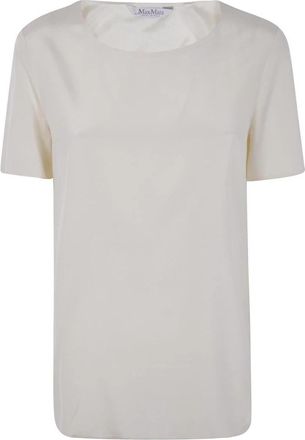 Max Mara Kurz&auml;rmeliges Oberteil mit Rundhalsausschnitt - - Tops - Damen - Wei&szlig; - 2XS