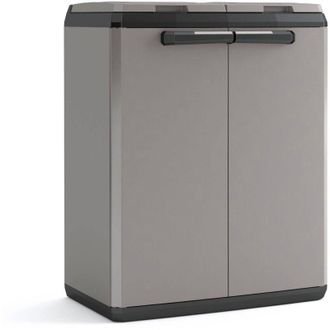 Dmora Dmora - Gartenschrank Rimouski, Gartenm&ouml;bel, Mehrzweck-Gartenschrank, Container f&uuml;r Balkon oder Garage, Made in Italy, 68x39 h85 cm, Grau