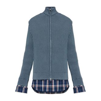 Balenciaga Stand-Up Collar Cardigan - - Knitwear - Herren - Grau - M
