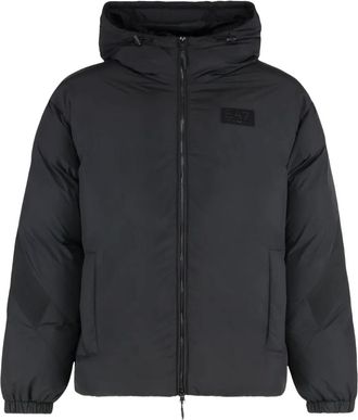 Emporio Armani veste matelassée à capuche - Noir