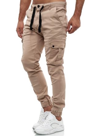 Tazzio Herren Cargohose 18525 - Regular Fit Jogger Chino mit Cargo-Taschen - Stylische Freizeithose mit Kordelzug & Bündchen - Bequeme Männerhose