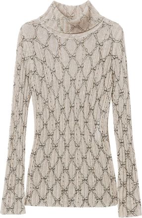 Twin-Set Rollkragenpullover mit Print - Nude
