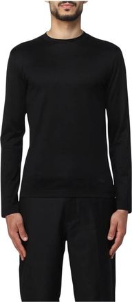 Emporio Armani Homme, Tops, Bleu, Taille: 3XL T-Shirt &agrave; Manches Longues et Col Rond