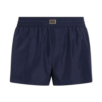 Dolce & Gabbana Logo Plaque Badeshorts - - Swimwear - Herren - Blau - XL