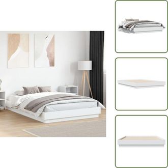 vidaXL The Living Store Bettgestell Wei&szlig; 140x200 cm Holzwerkstoff - Holzbettfassungen - Bettrahmen Wei&szlig; - Einzelbett - Bettkasten - Boxspringbett