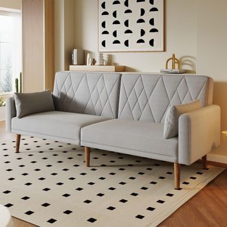 Fengbay YAIXBNG Kleines Sofa, Zweisitzer-Sofa, Schlafsofa, Schlafsofa mit Schlaffunktion, Schlafsofa aus Samtstoff, geeignet f&uuml;r Wohnzimmer, Schlafzimmer, Hei