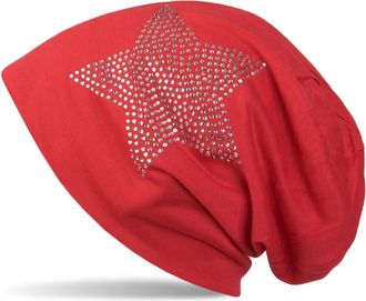 styleBREAKER M&uuml;tze Leichte Beanie mit Strass Stern