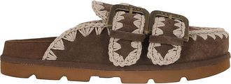 Mou Femme, Chaussures, Brun, Taille: 40 EU Low Bio Sabot Two-Buckles