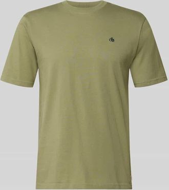 Scotch & Soda T-Shirt mit Label-Stitching und Rundhalsausschnitt