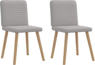 vidaXL Esszimmerstühle 2 Stk. Wolkengrau Stoff Vidaxl