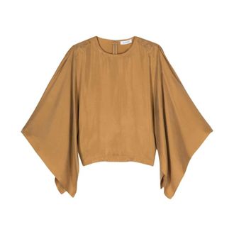 Rodebjer Femme, Blouses et Chemises, Beige, Taille: 36 FR Blouse Manches Larges Gyoni