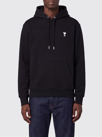 Ami Sweat &agrave; capuche en coton avec logo brod&eacute; contrastant