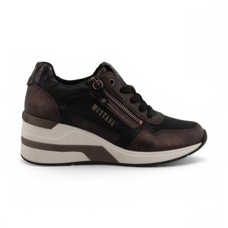 Mustang Jeans Mustang Damen Schwarze Plateau-Sneaker Trainer Freizeitschuhe - M0872003