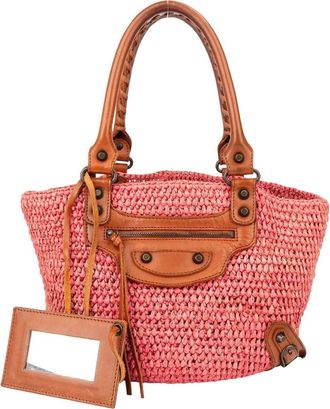 Balenciaga Crossbody Bags - Balenciaga Raffia Panier City Handbag - Gr. unisize - in Gold - für Damen
