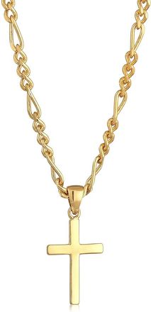 Kuzzoi Halsketten - Halskette Herren Figarokette Kreuz 925 Silber - Gr. unisize - in Gold - für Damen