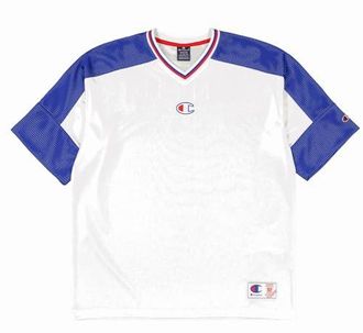 Champion Legacy Retro Sport (220329) -Shiny Polywarpknit Unbrushed Crewneck T-Shirt, Blanc (WW001), M Homme