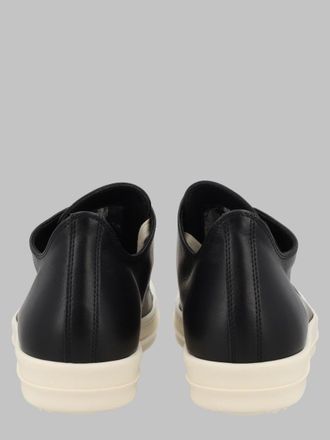 Rick Owens Low-Top Cow Leather Sneaker - Black