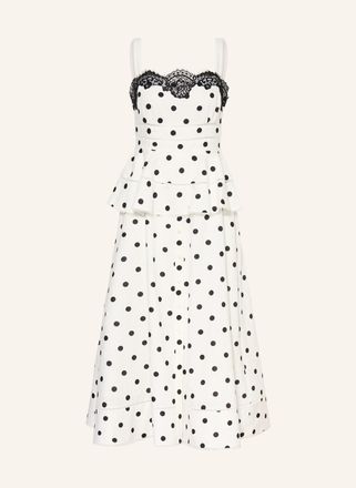Self Portrait Self-Portrait Kleid Mit Leinen Und Spitze weiss