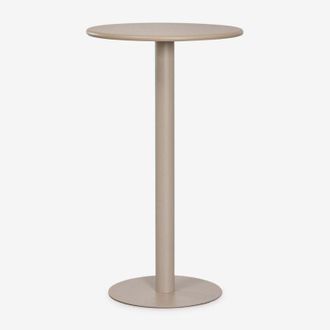 Sklum Runder hoher Gartentisch &Oslash;60 cm aus Eisen Mizzi Moka Braun