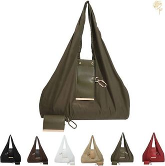 Generic Le sac fourre-tout compact et multifonction qui tient dans votre poche, sac fourre-tout compact de poche, sac de courses de grande capacit&eacute;, vert mili