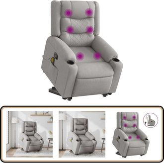 vidaXL Vidaxl - Massagesessel mit Aufstehhilfe Wolkengrau Stoff