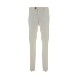 Brunello Cucinelli Monochrome Baumwollgef&auml;rbte Hose - - Trousers - Herren - Wei&szlig; - S