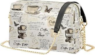 Mnsruu Sacs à bandoulière pour femme, sac à main en cuir motif papillon café