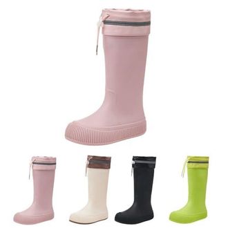 Generic Wellington Bottes de pluie en caoutchouc mi-mollet confortables doubl&eacute;es en peluche Chelsea Bottes de jardin imperm&eacute;ables antid&eacute;rapantes avec fermetur