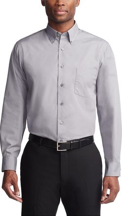 Van Heusen Herren Regular Fit Silky Popeline Solid Klassisches Hemd, Schiefer, 37 cm-38 cm Hals 81 cm-84 cm Ärmel