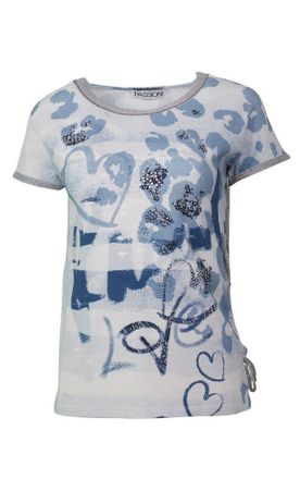 Passioni Print-Shirt mit abstraktem Leo-Print und Schriftz&uuml;gen T-Shirt mit Print