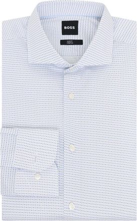 HUGO BOSS Baumwollhemd mit Stretchanteil und Haifischkragen, Slim Fit in