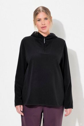 Ulla Popken Sweatshirt Fleece-Troyer kurz Oversized Kapuze Langarm