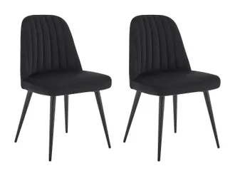 Vente-Unique Vente-unique - Sedia In Velluto E Metallo Nero - Lotto Di 2 - Eleana