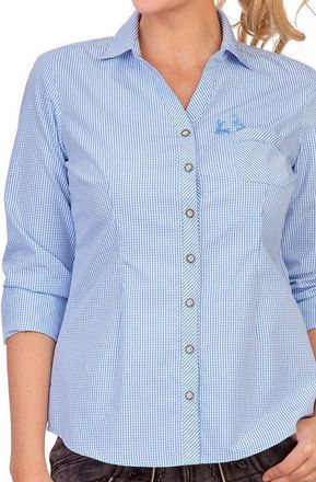 Spieth & Wensky Trachtenbluse Trachtenbluse - P&Uuml;NKTCHEN - gr&uuml;n, hellblau