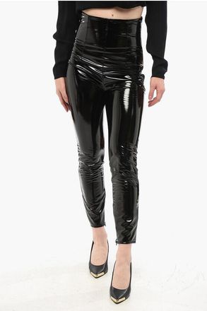 Elisabetta Franchi Eco-Patent Leather High-waisted Leggings size 40