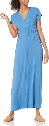 Amazon Essentials Damen Tailliertes Maxikleid (erhältlich in Übergröße), Blau, XXL