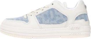 GCDS Baskets cr&egrave;me pour homme avec inserts en denim clair 40, Blanc, 41 EU