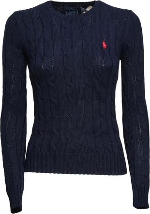 Polo Ralph Lauren Femme, Pulls, Bleu, Taille: 36 FR Pull ras du cou en maille torsad&eacute;e