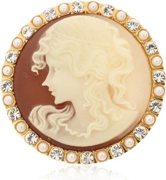 Dolce & Gabbana Homme, Accessoires, Jaune, Taille: ONE Size Broche Cam&eacute;e en Laiton