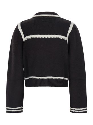 Pinko Womens Lace Jacket Brown Merino Wool Tops Top