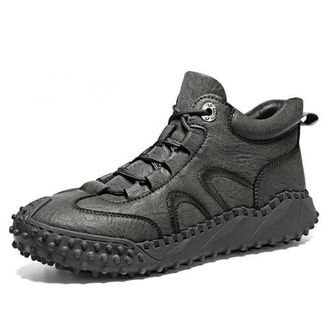 Generic YUJIEBB Bottines pour homme - Chaussures d&eacute;contract&eacute;es - Pour les loisirs, la marche, les activit&eacute;s en plein air - Fabriqu&eacute;es &agrave; la main, Gris avec fou