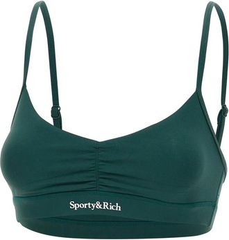 Sporty & Rich Femme, Sport, Vert, Taille: 40 FR Serif Logo Mini Sports Bra