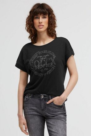 soccx Rundhalsshirt mit &uuml;berschnittenen Schultern