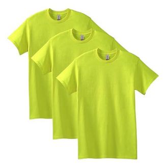 Gildan Heavy Cotton T-Shirt, Style G5000, Multipack, Safety Green (Lot de 3), XL Homme