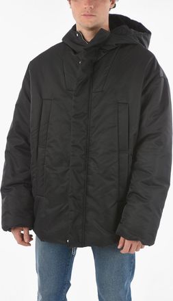 Off-white Gepolsterter Parka mit Kapuze und seitlichen Rei&szlig;verschl&uuml;ssen aus Tech-Gewebe Off-White