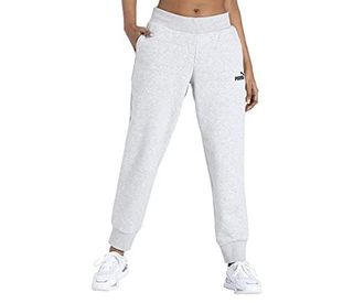 Puma Womens Essentials Fleece Sweatpants, Light Gray Heather, X-Small